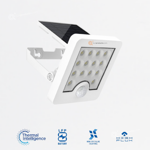 LED Luminaria Blanca Decorativa Solar de Pared, 3000K, 500 lm, IP65 ...
